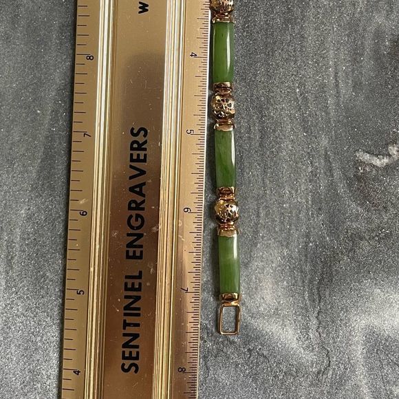 JTV | Jewelry | Genuine Jade Gold Link Bracelet | Poshmark